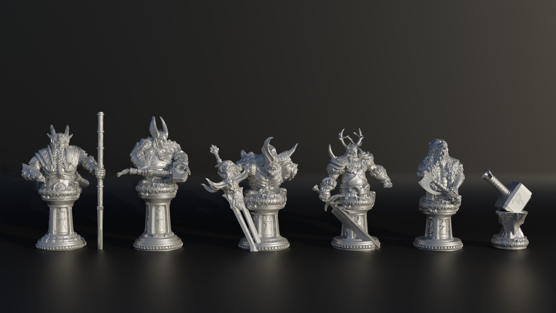 Troll Chess Set- Trolls Character Chess With 6 Different Model 3D Print ...
