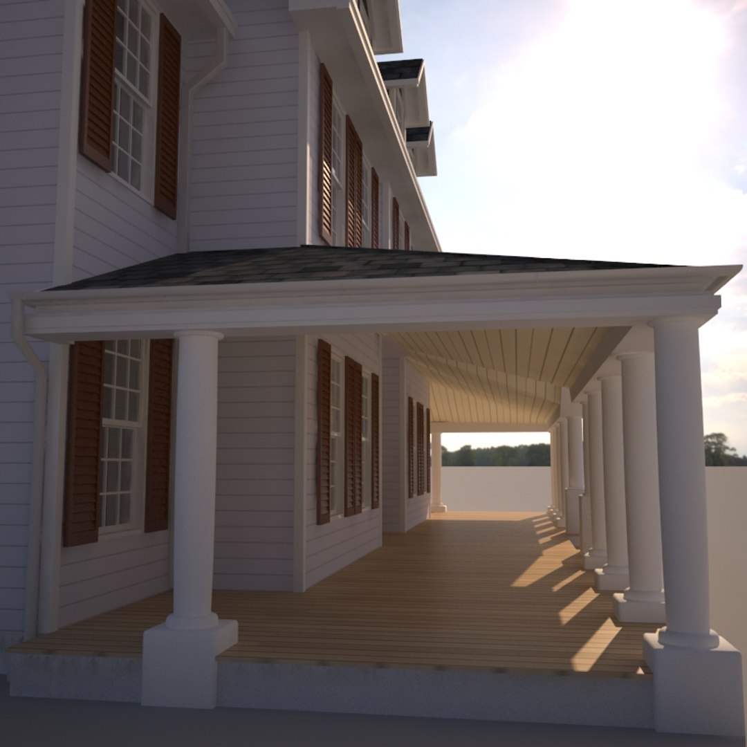 3d Colonial Style House Model