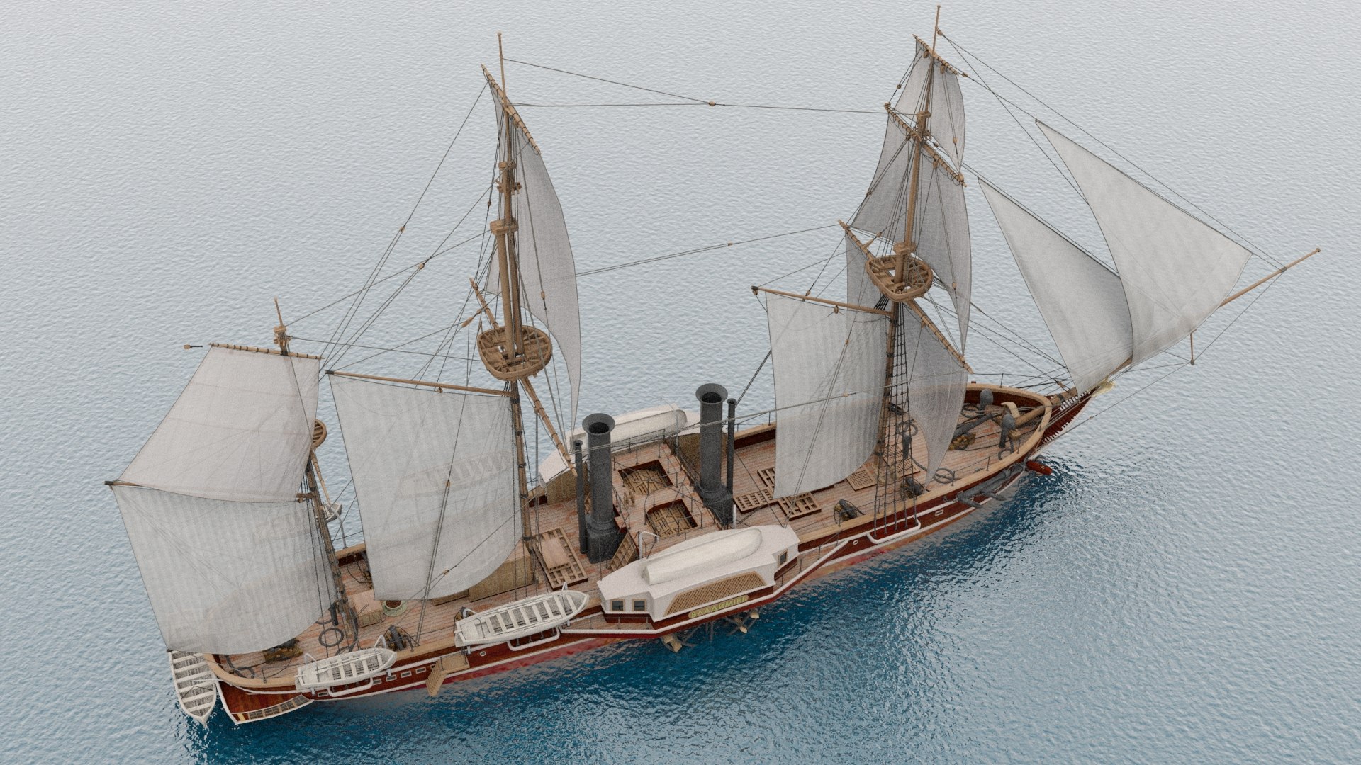 Vladimir Steamshipfrigate 1848 Model - TurboSquid 1813969