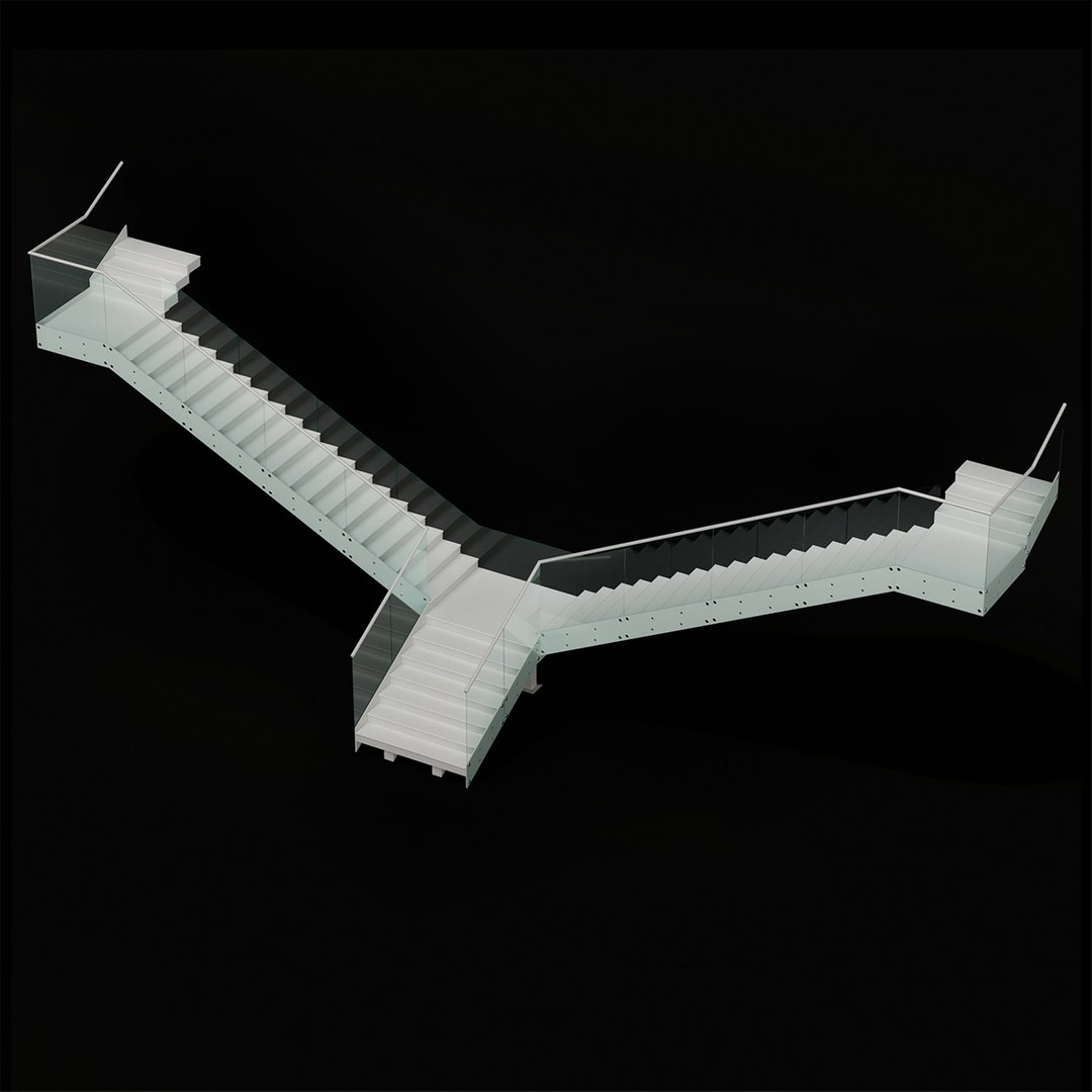 3D Stairs With Two Descents Model - TurboSquid 1768356
