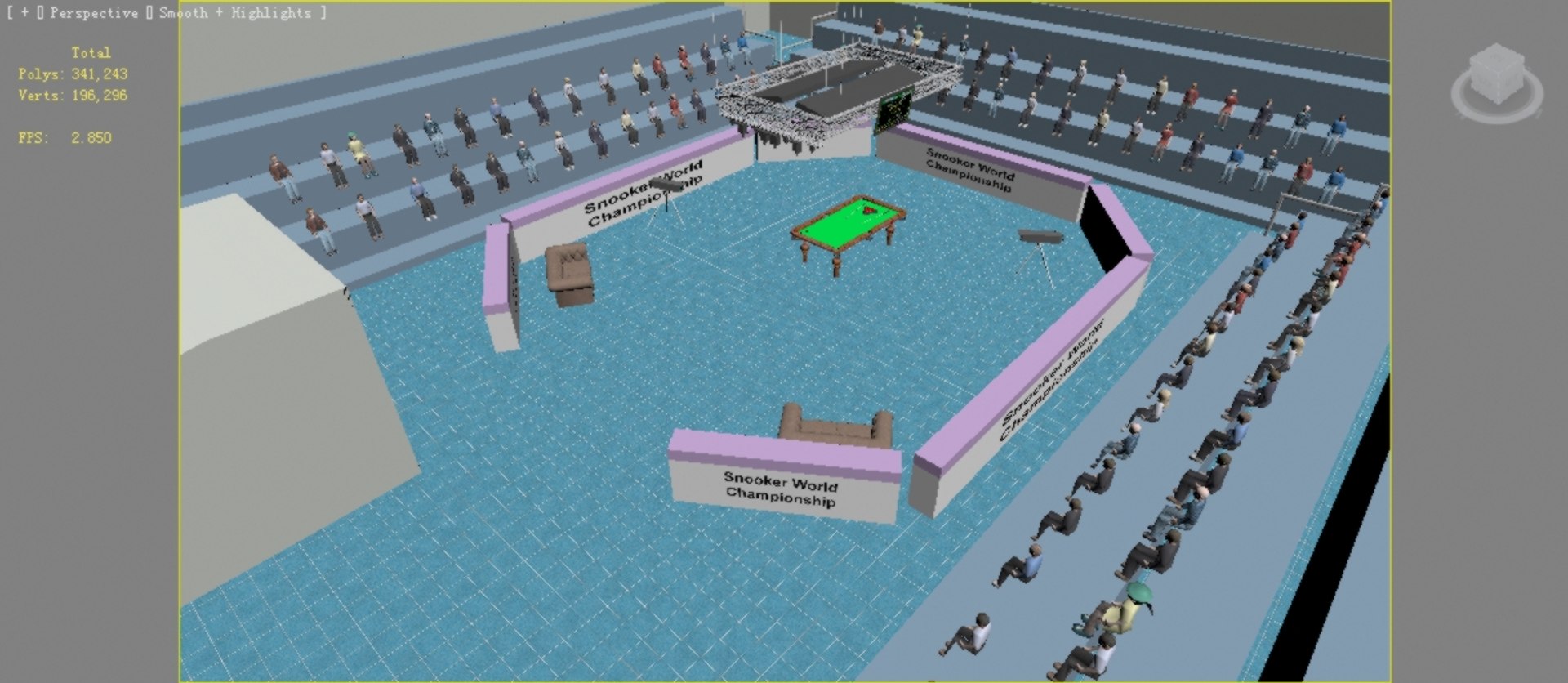 3D Model Snooker Arena With Spectators - TurboSquid 2186145