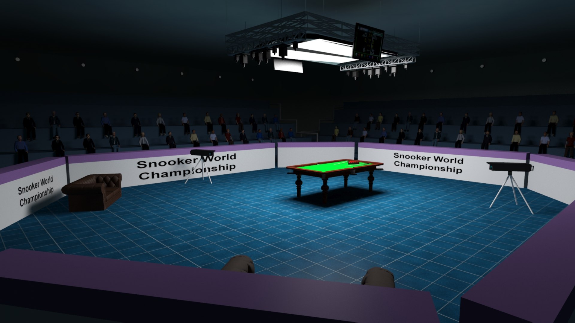 3D Model Snooker Arena With Spectators - TurboSquid 2186145