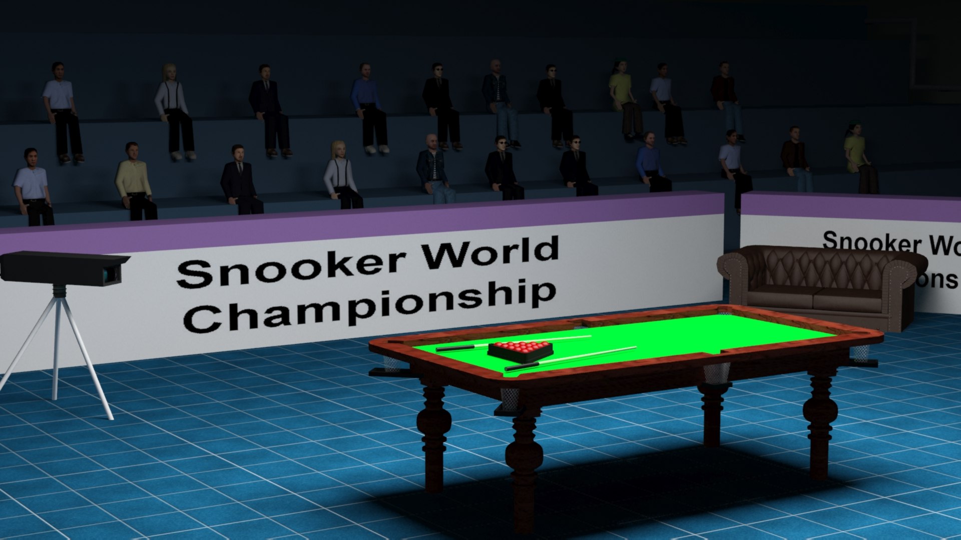 3D Model Snooker Arena With Spectators - TurboSquid 2186145