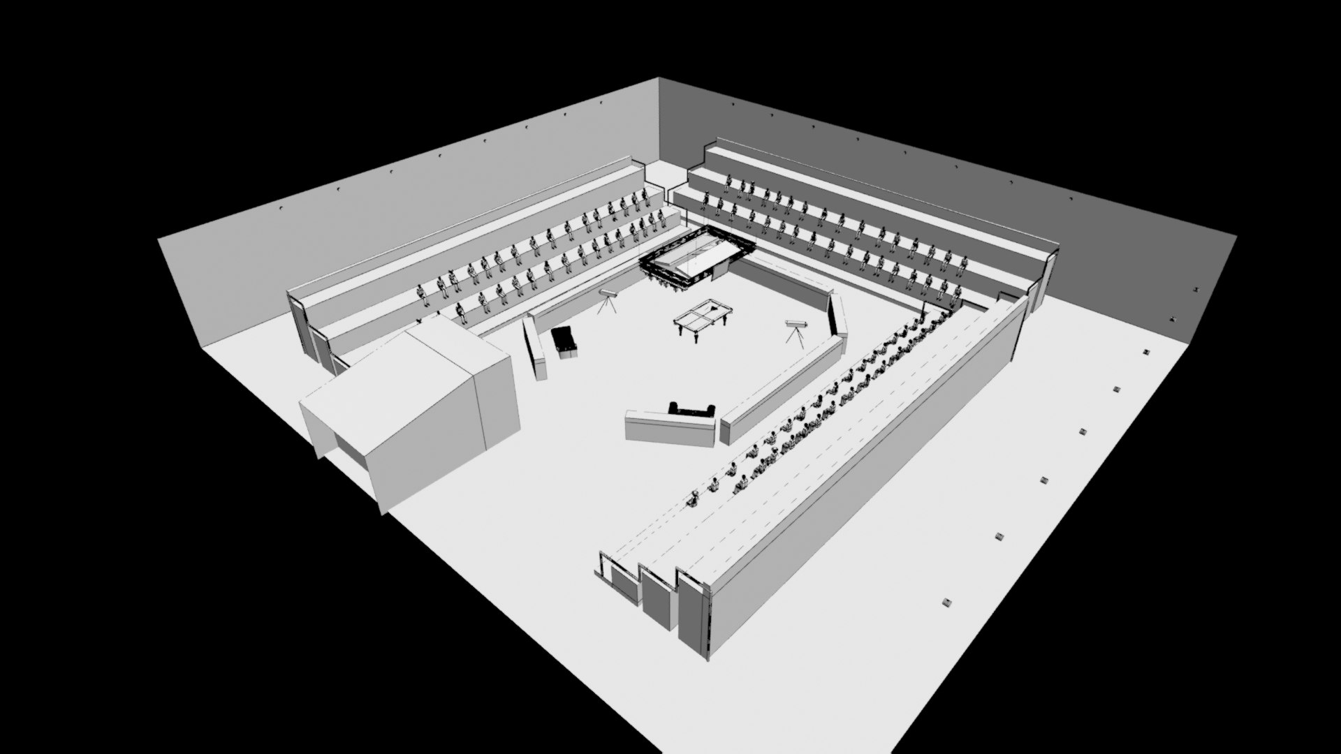 3D Model Snooker Arena With Spectators - TurboSquid 2186145