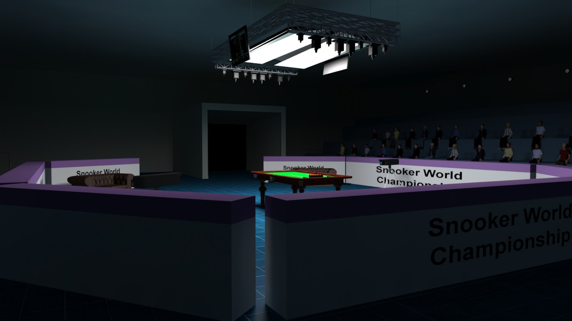 3D Model Snooker Arena With Spectators - TurboSquid 2186145