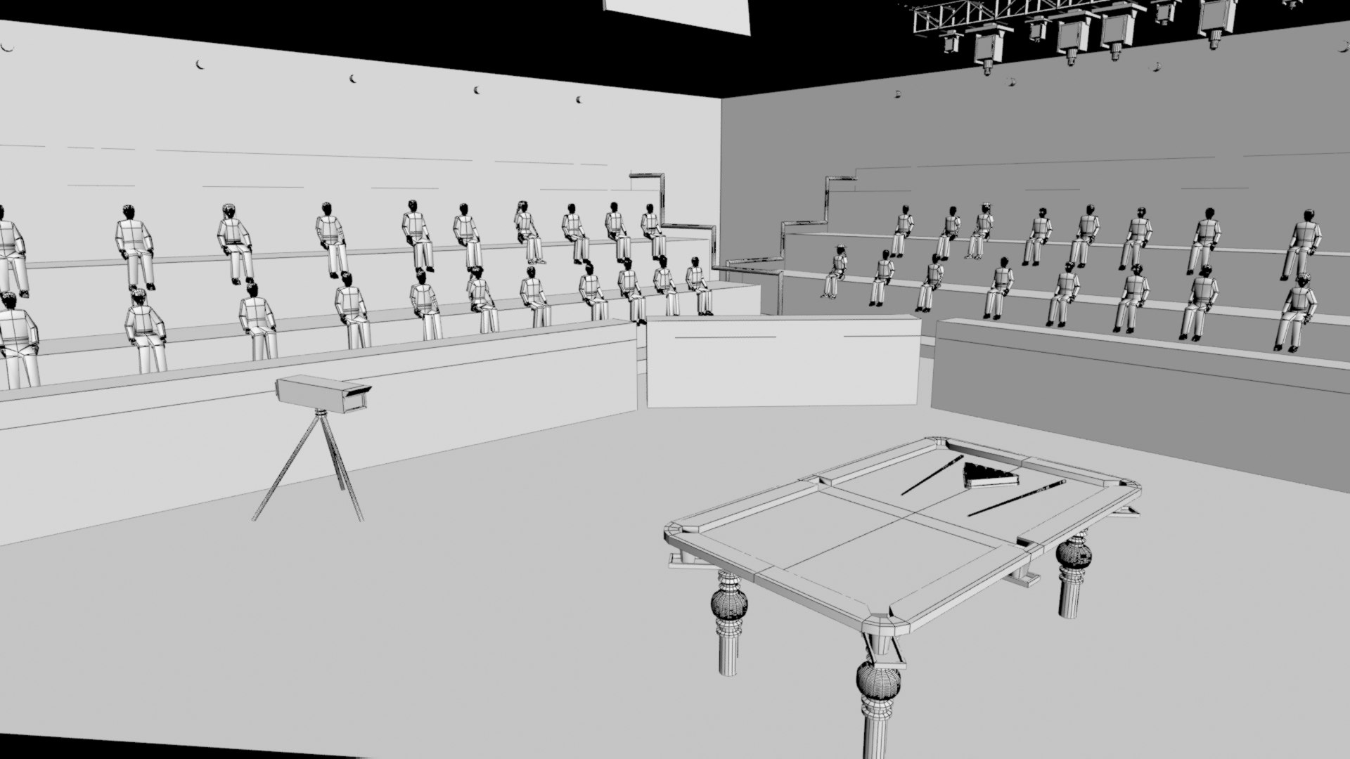 3D Model Snooker Arena With Spectators - TurboSquid 2186145