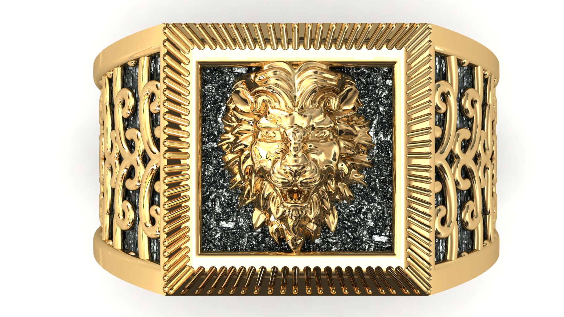 3D Lion Pattern Ring - TurboSquid 2259509