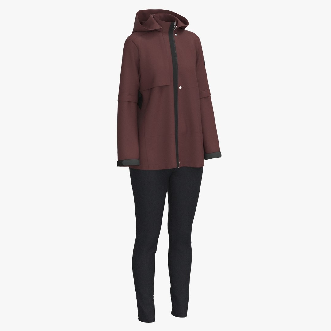 3D Women Techwear Jacket Outfit - TurboSquid 2105163