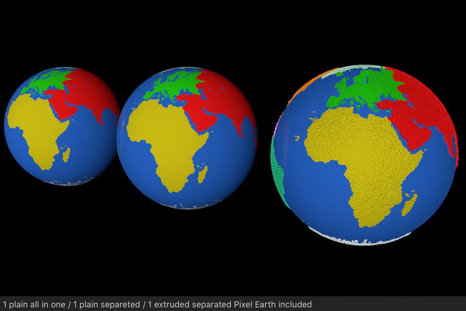 3ds modern pixel earth