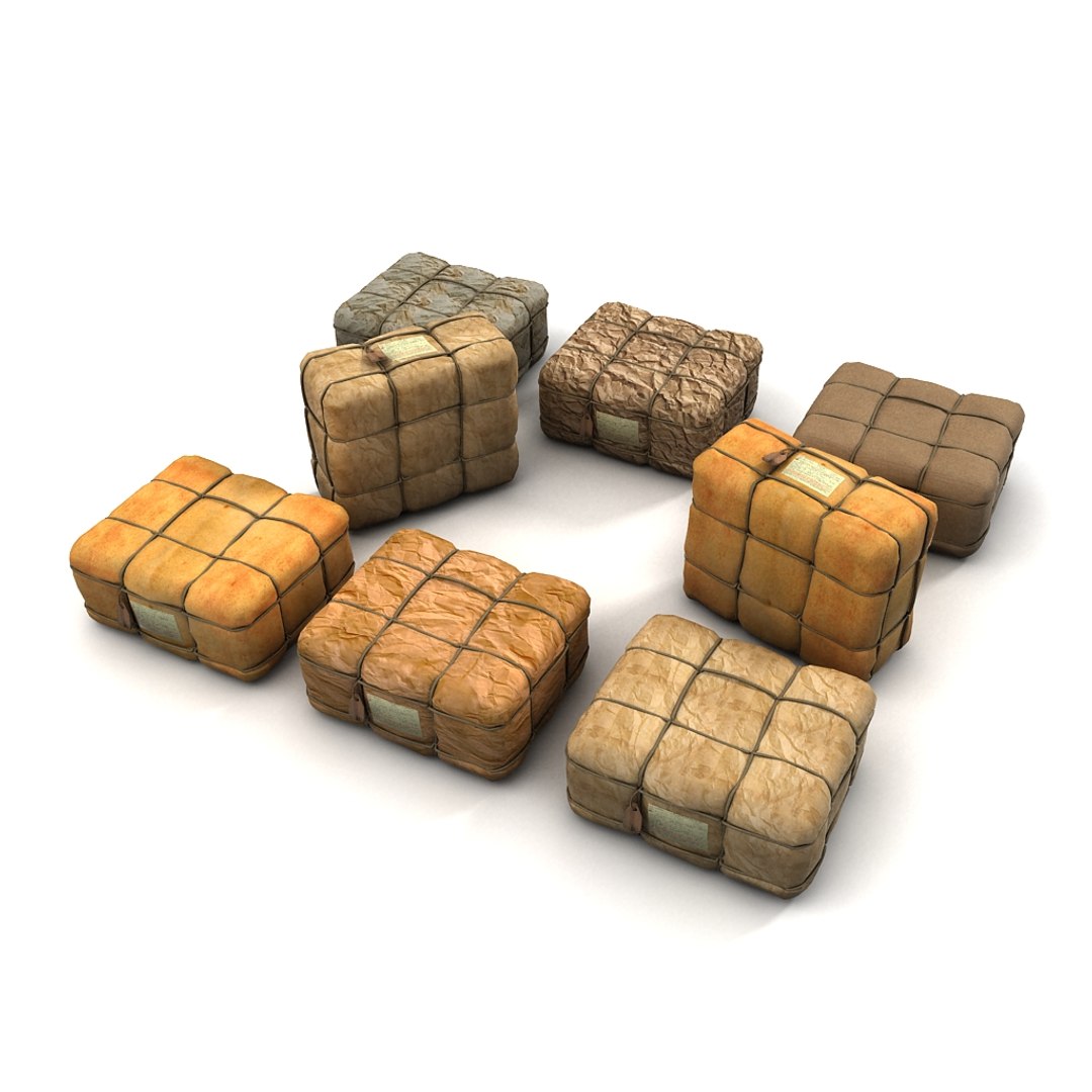 Old Post Package 3d Obj