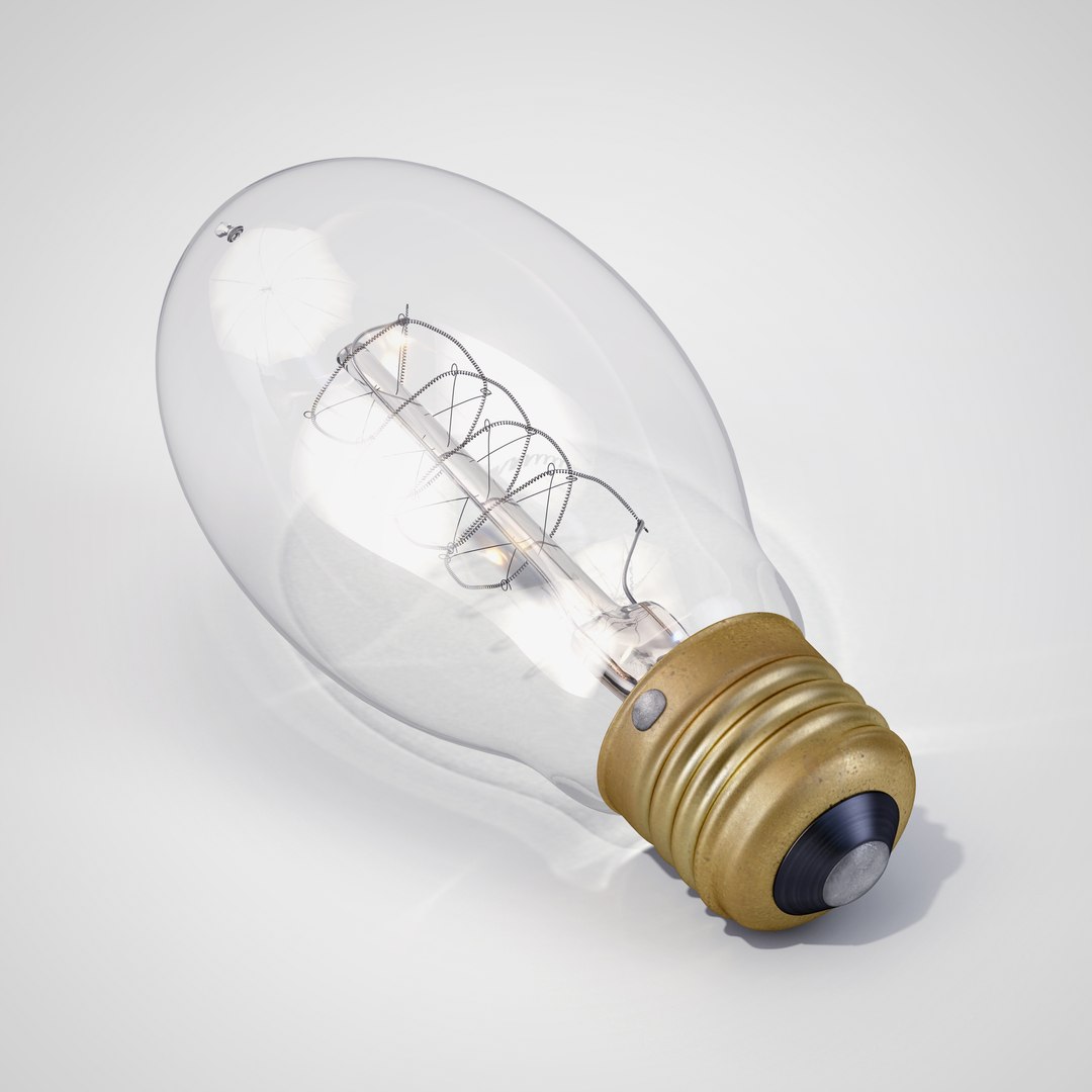 3d Vintage Elliptic-shaped Edison Light Bulb Model