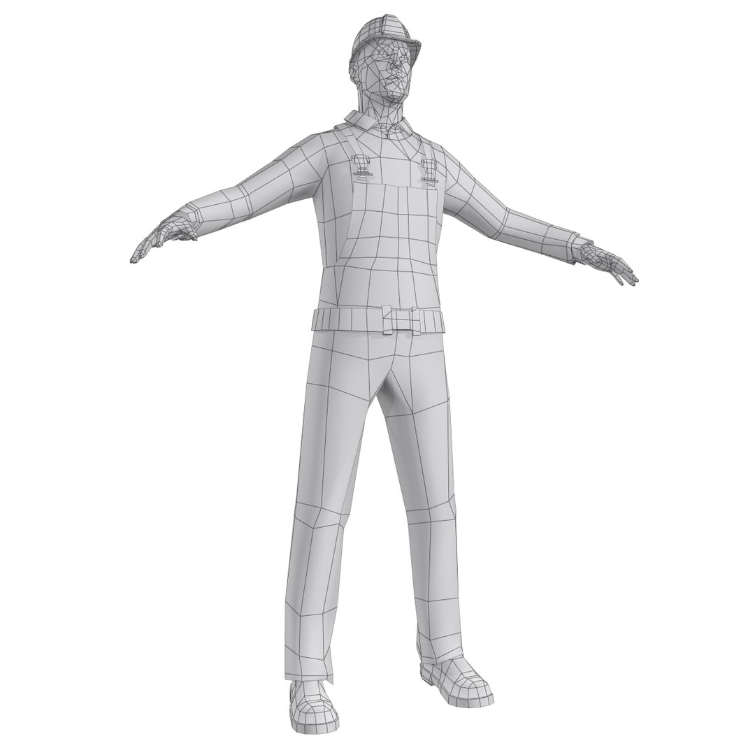 3d Rigged Worker Man