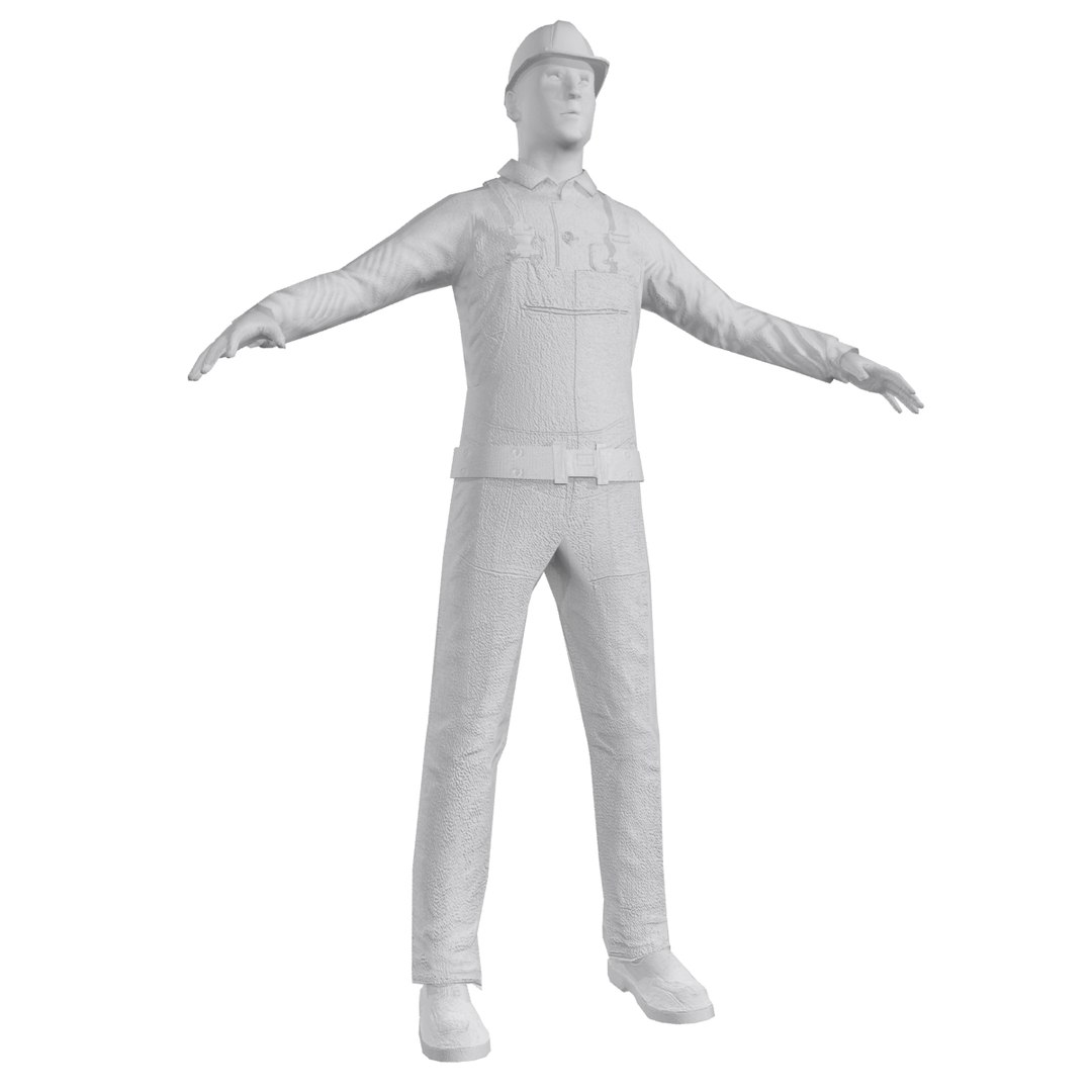 3d Rigged Worker Man