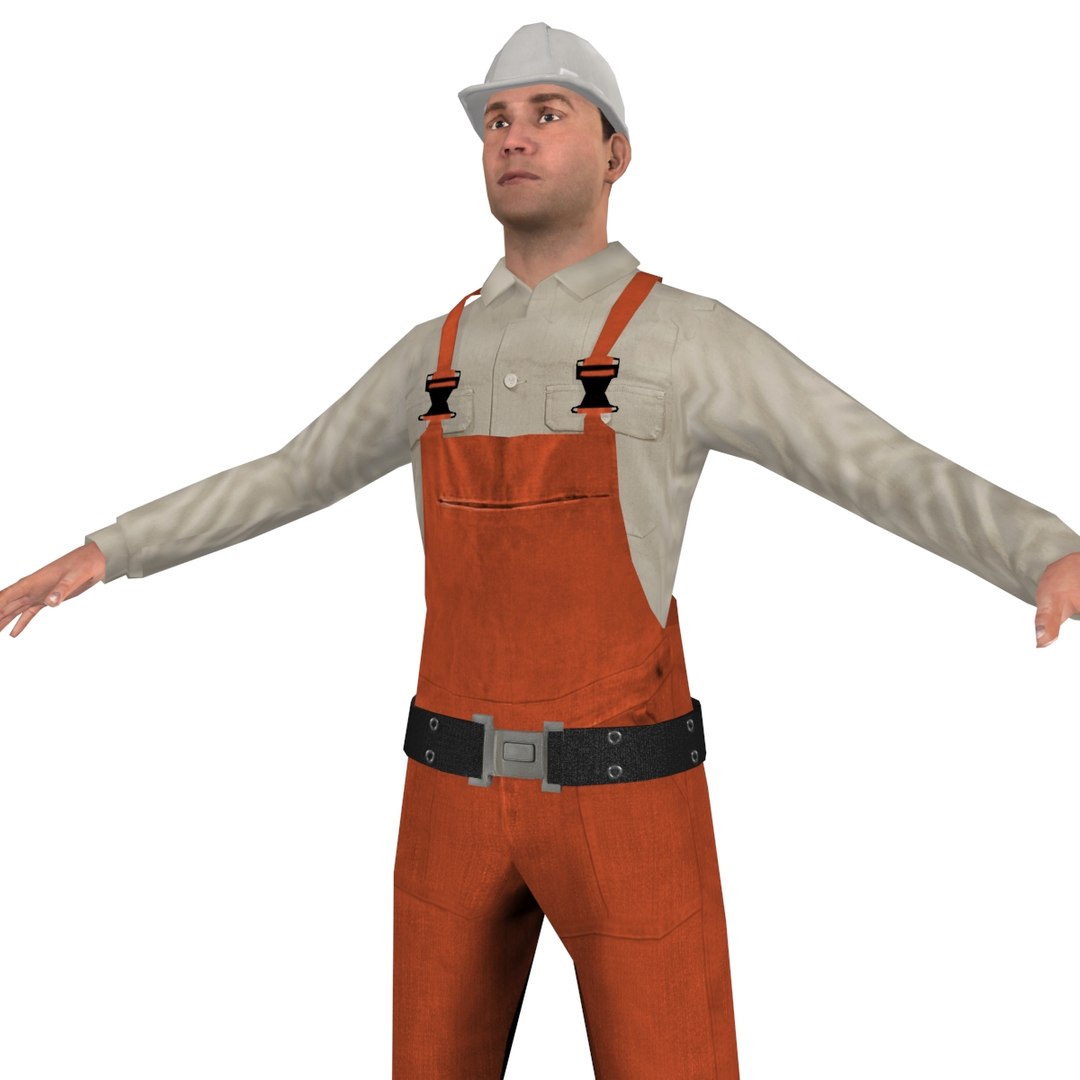 3d Rigged Worker Man