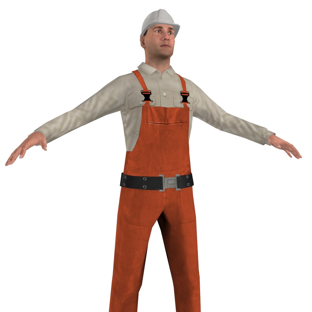 3d Rigged Worker Man