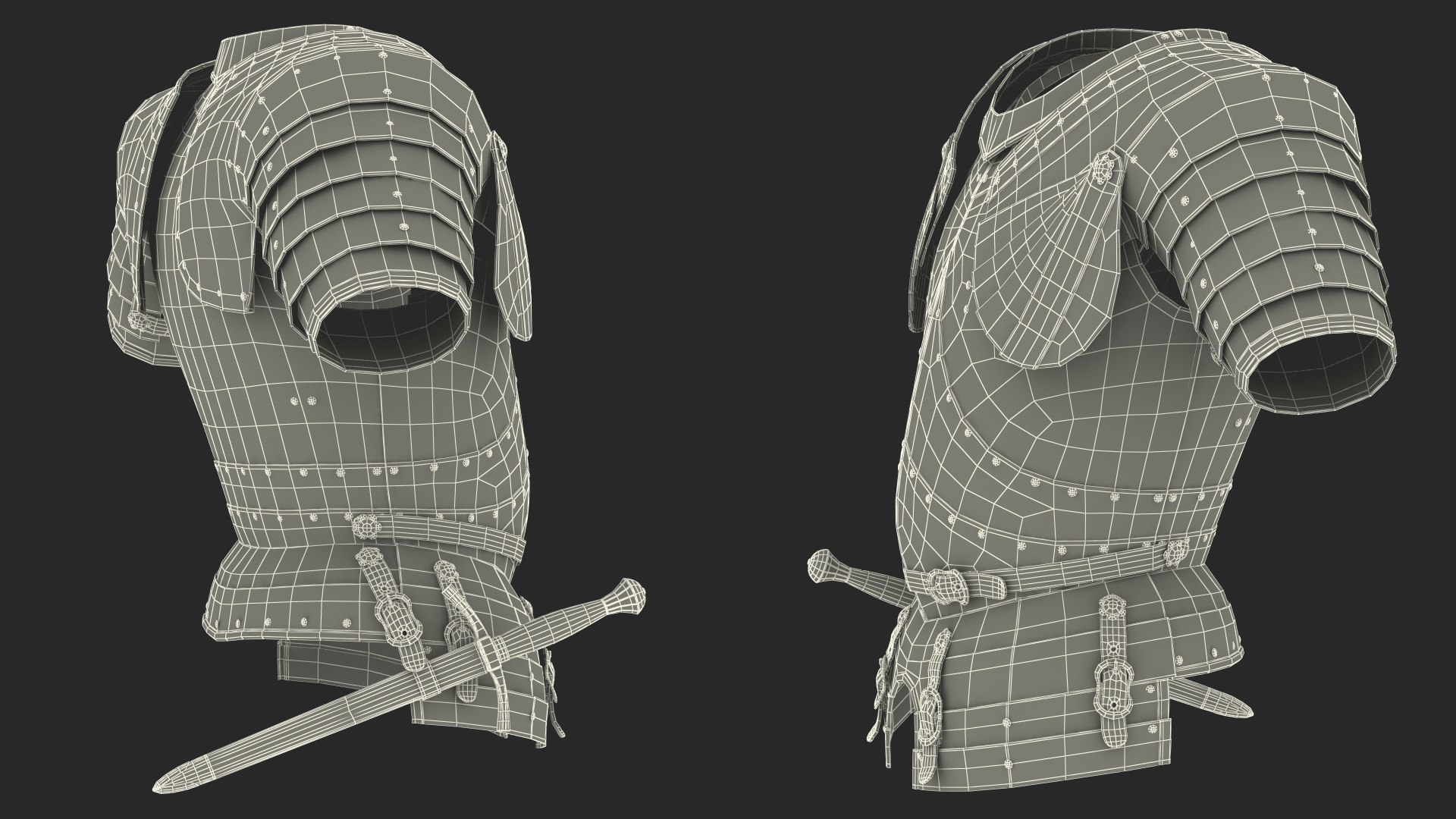 3D model Medieval Knight Black Gold Chest Armor - TurboSquid 1832666