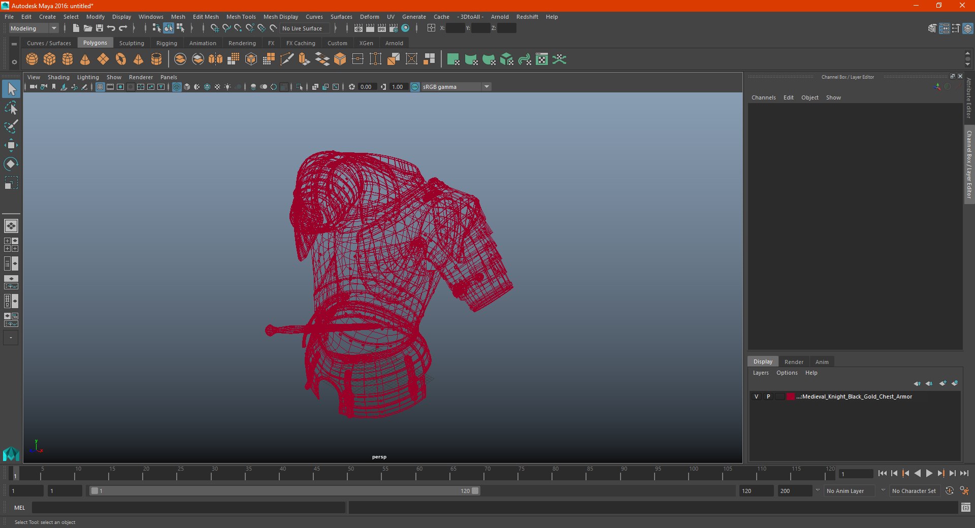 3D model Medieval Knight Black Gold Chest Armor - TurboSquid 1832666