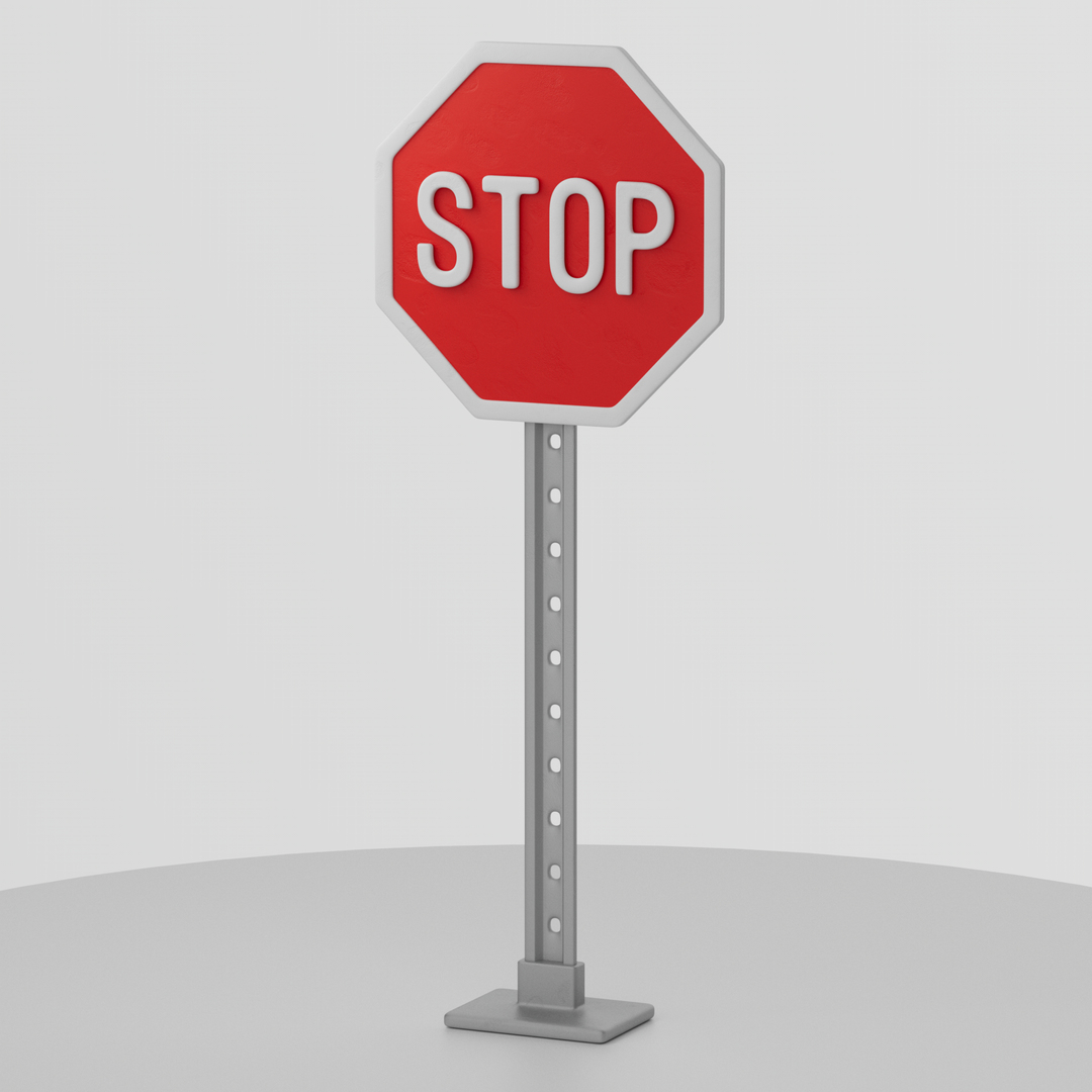 3D Stop Sign - Claymation Style Model - TurboSquid 2108050