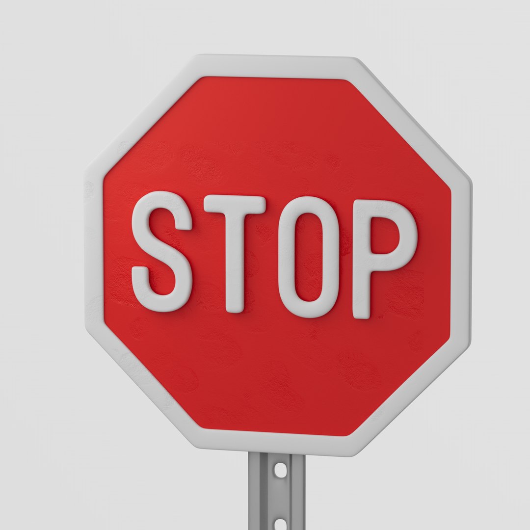 3D Stop Sign - Claymation Style Model - TurboSquid 2108050