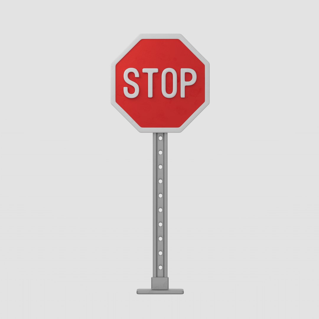 3D Stop Sign - Claymation Style Model - TurboSquid 2108050