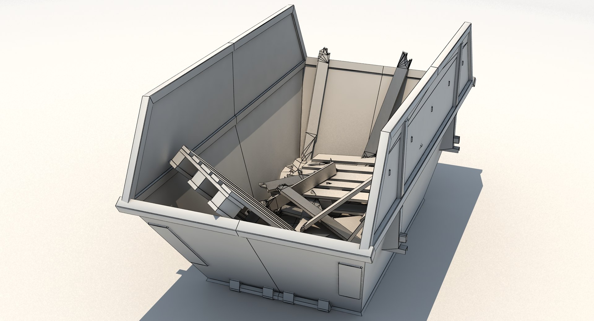 Skip Dumpster Container 3d Model
