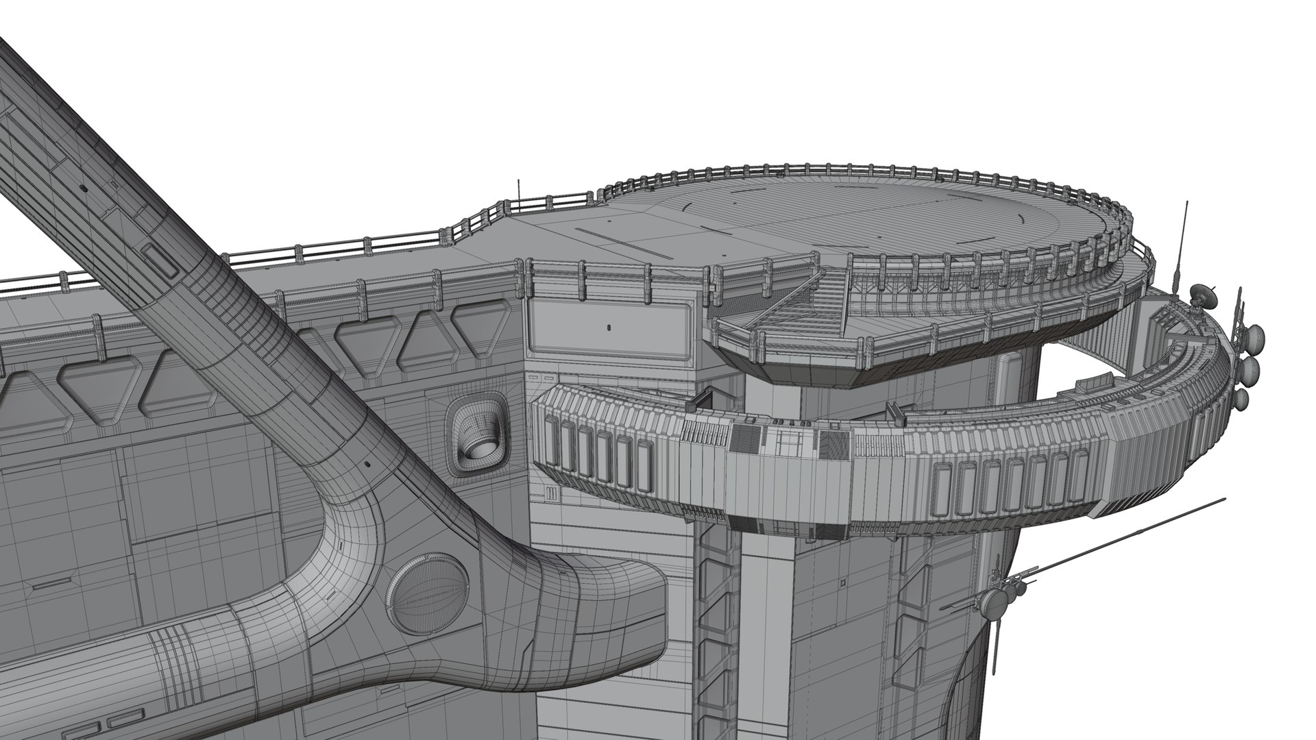 Sci Fi Landing Platform 3D Model - TurboSquid 2018458