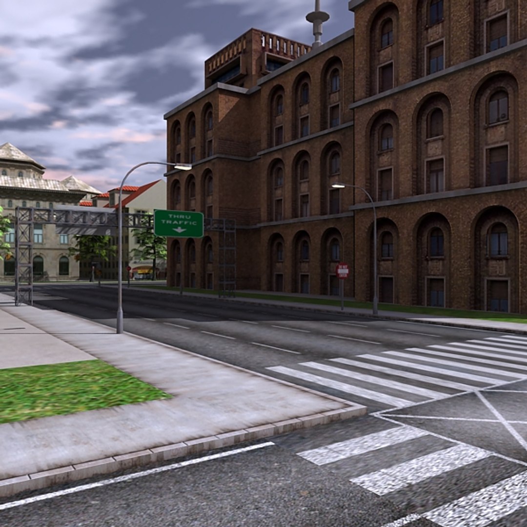 3ds City Scene Road Street