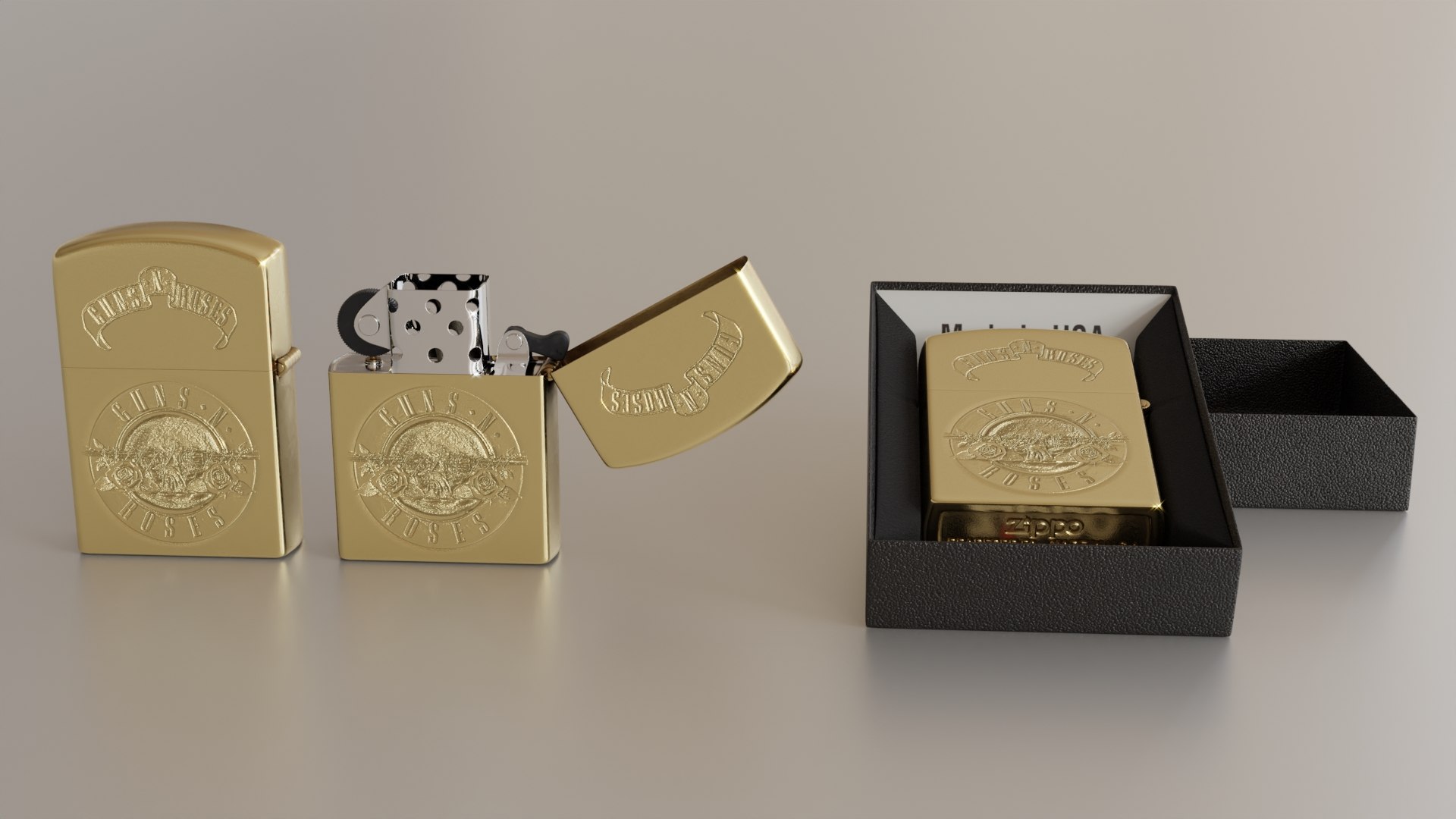 3D Zippo Lighter Guns N Roses Design - TurboSquid 2150957