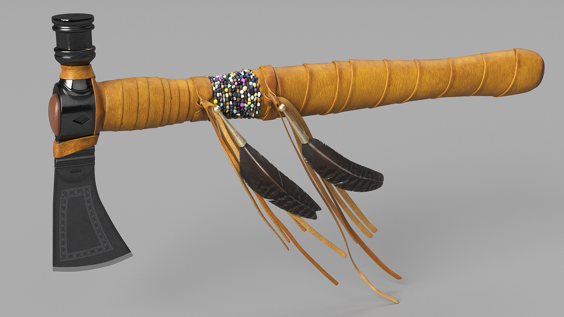 3D Model Native American Tomahawk Light Leather - TurboSquid 2101499