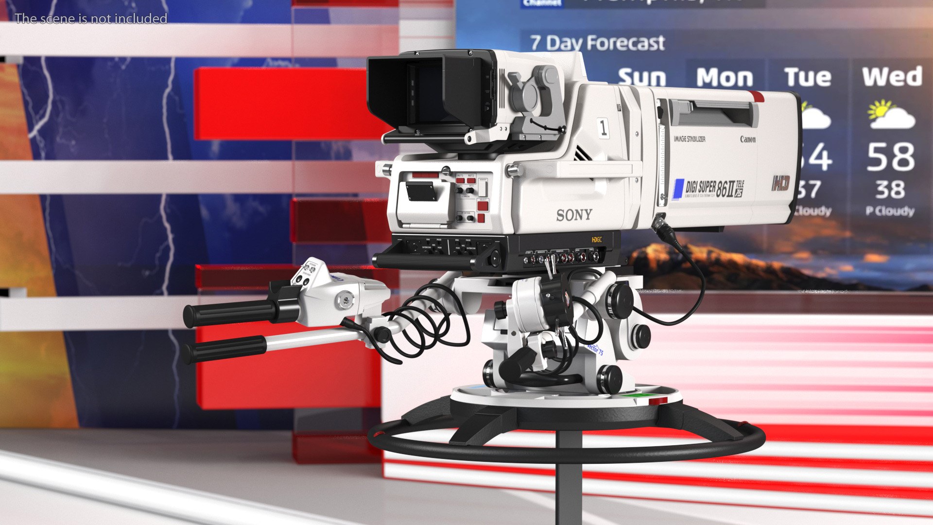 3D Model Sony Broadcast Camera With Stand - TurboSquid 2382237