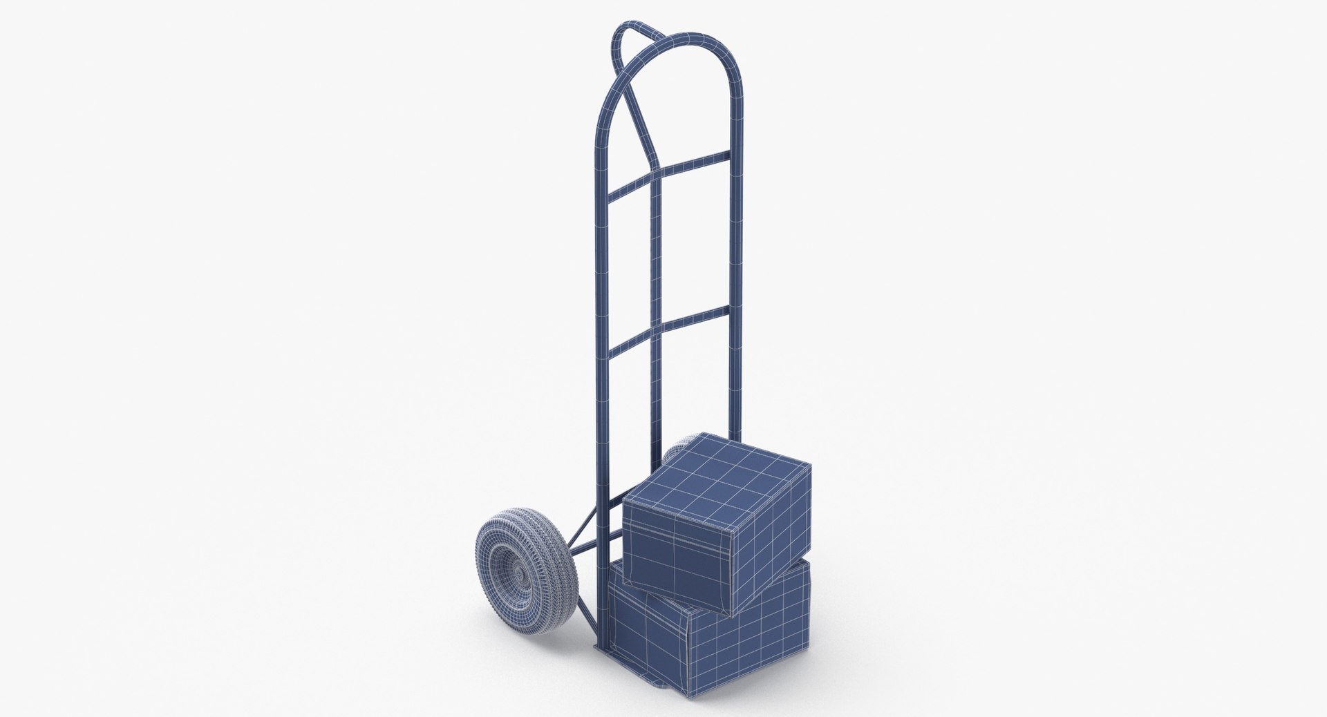 3D Hand Trolly With Boxes Small - TurboSquid 1969425