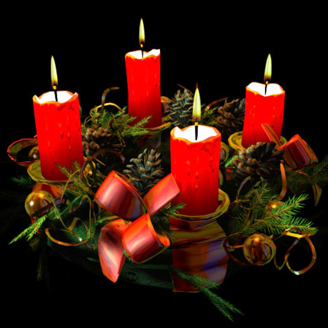 Advent Wreath Christmas Decoration 3d Lwo