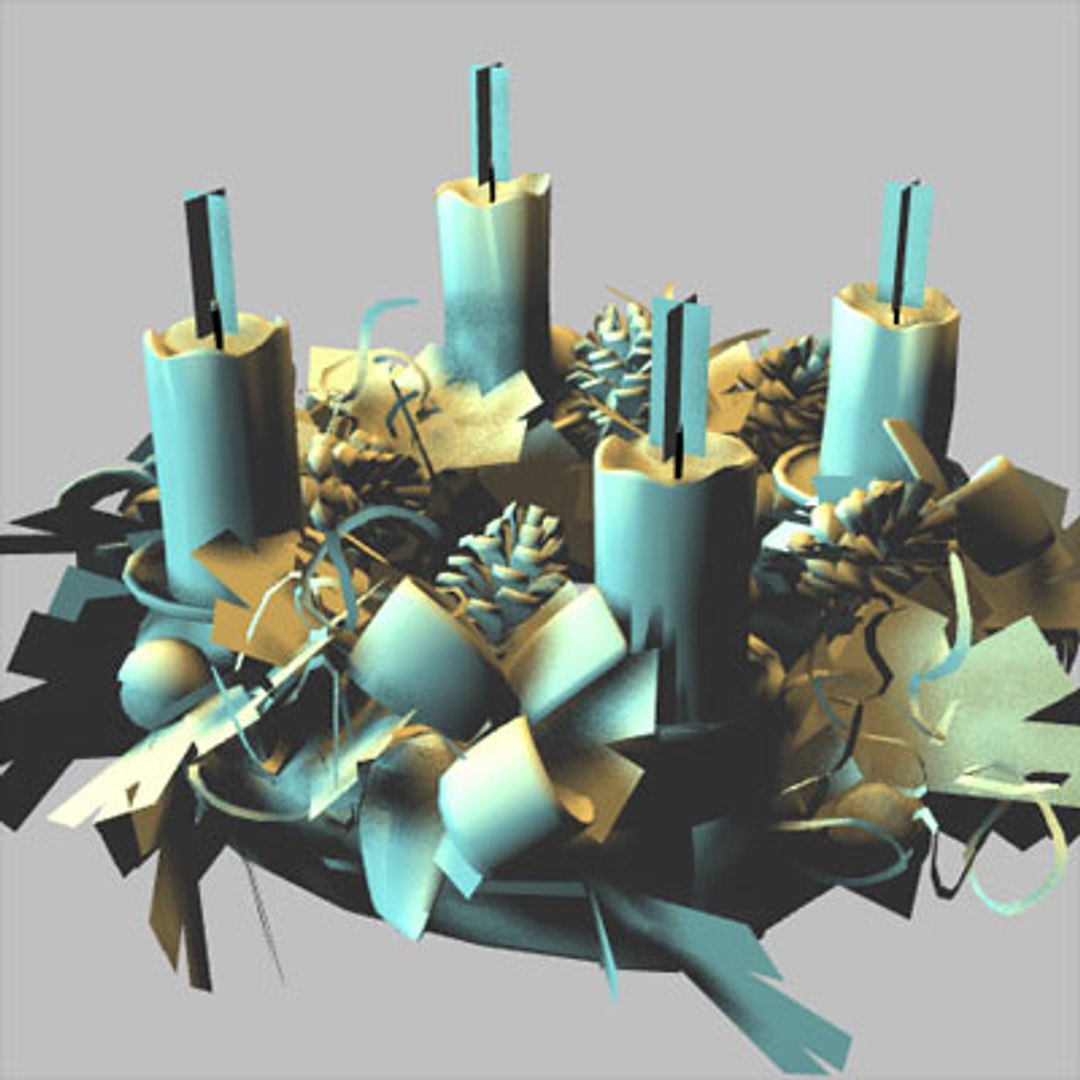Advent Wreath Christmas Decoration 3d Lwo