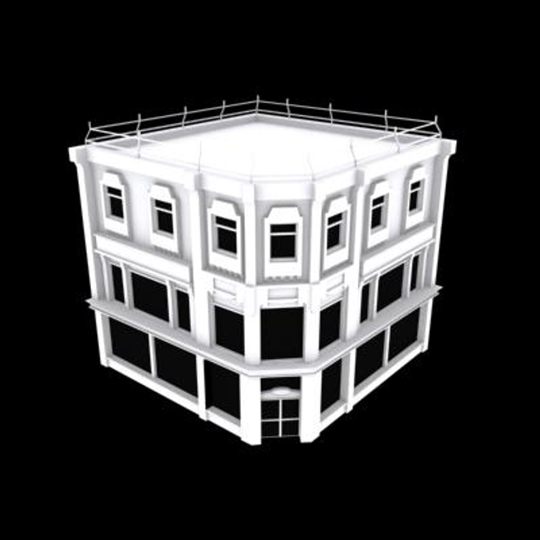 3d corner building model
