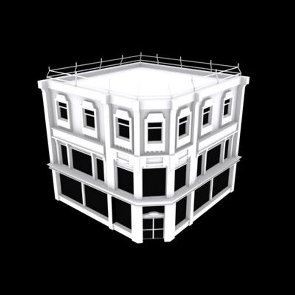 3d corner building model