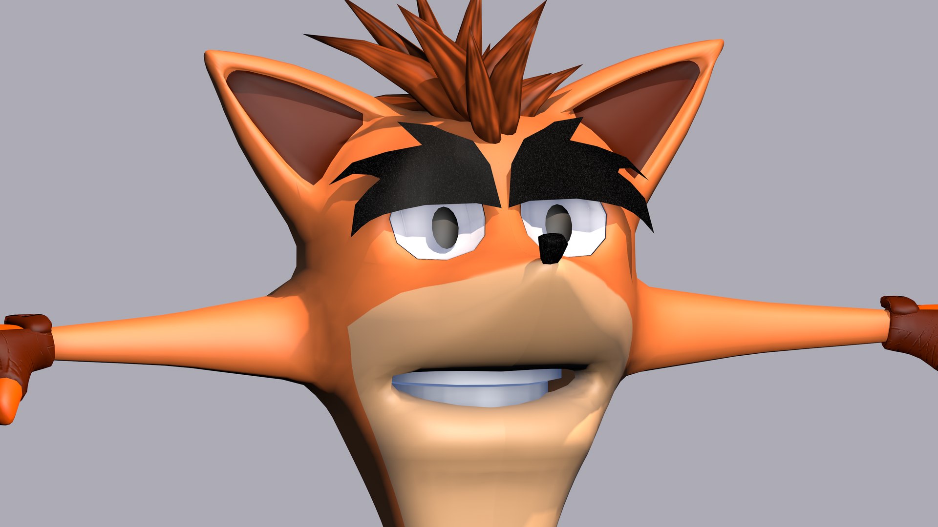 3D Crash Bandicoot Unrigged - LANDED Style 3D Model - TurboSquid 2241485