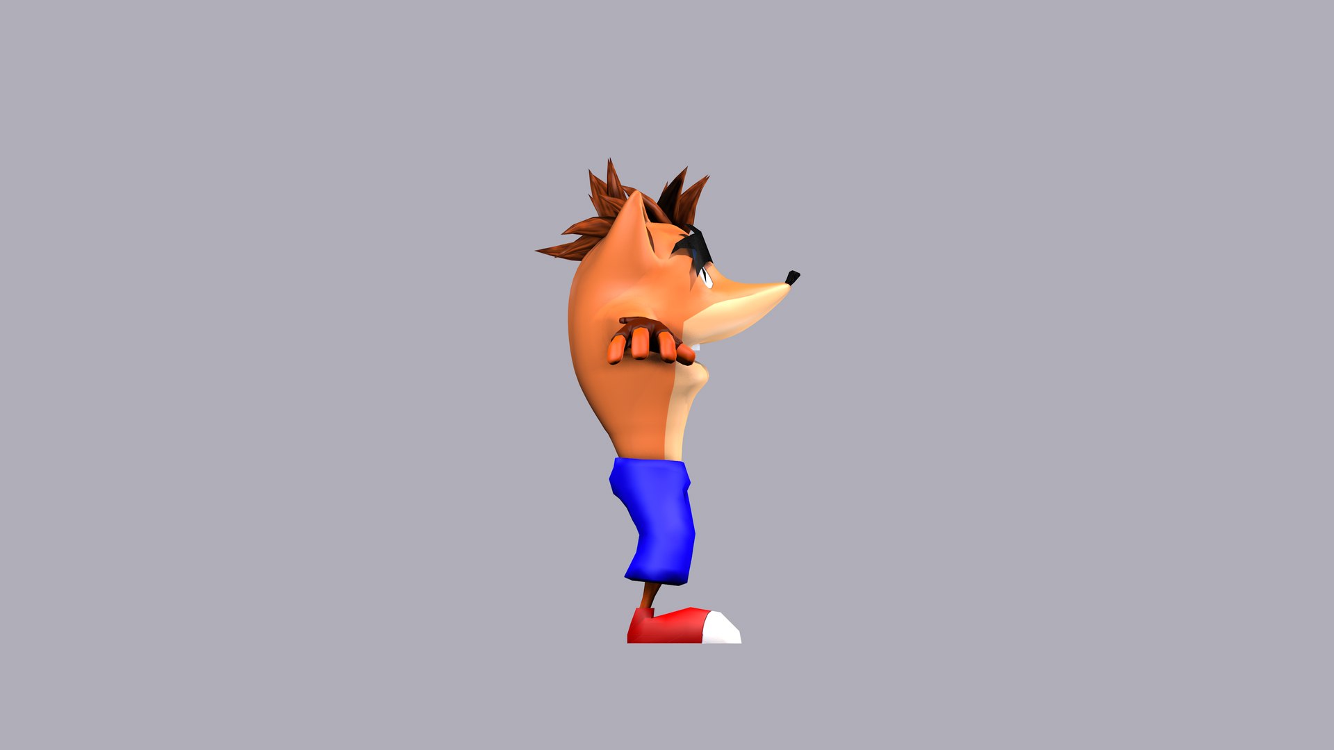3D Crash Bandicoot Unrigged - LANDED Style 3D Model - TurboSquid 2241485