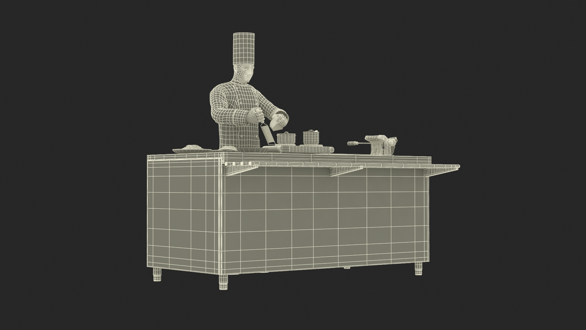 Chef Cooking Pasta Model - TurboSquid 2326834