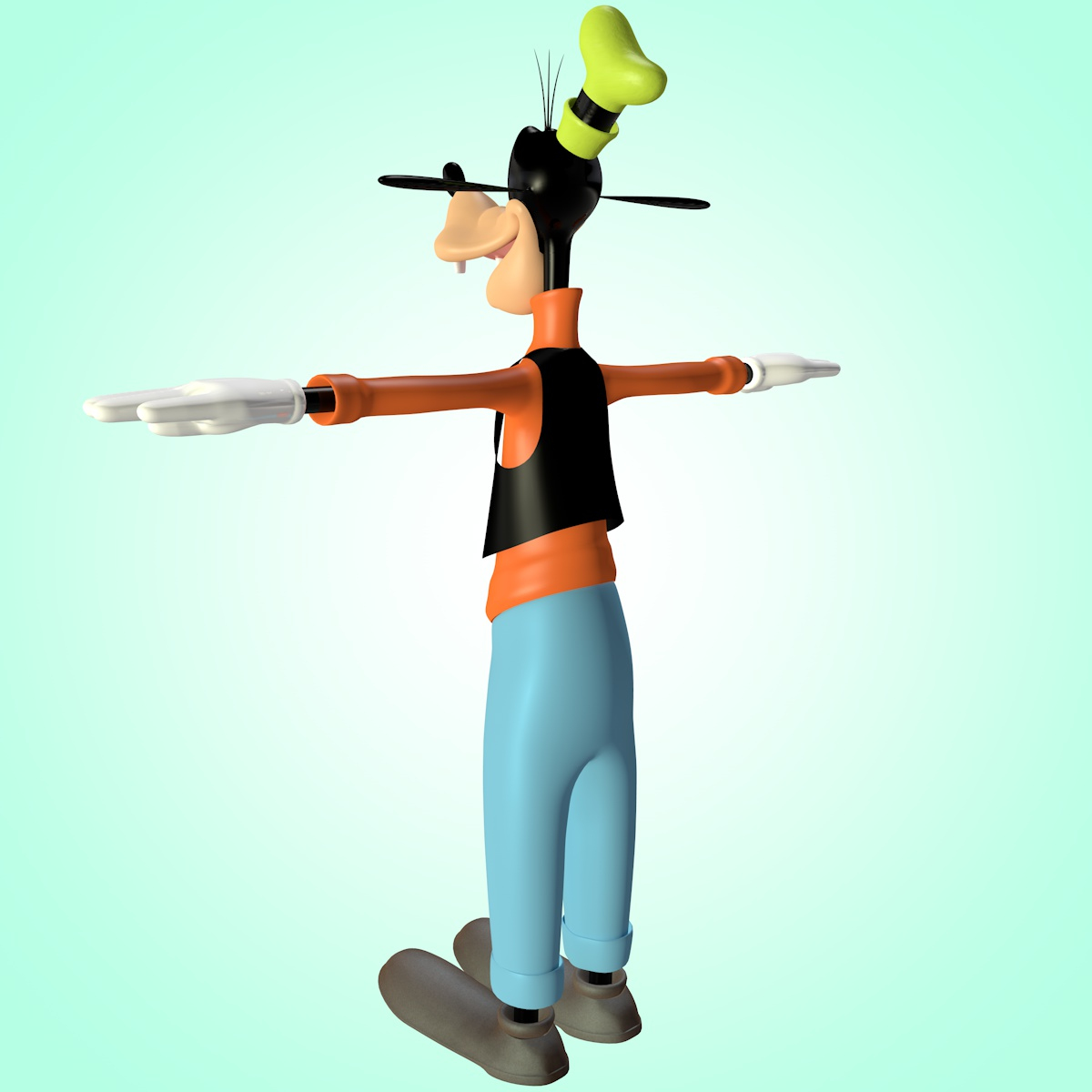 3d goofy rigging character cartoon model