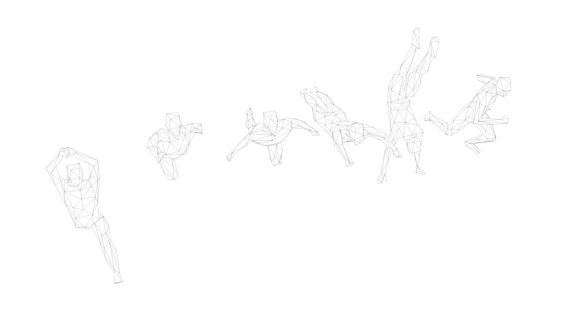 Different Low-poly Athletic Humans 3d Model