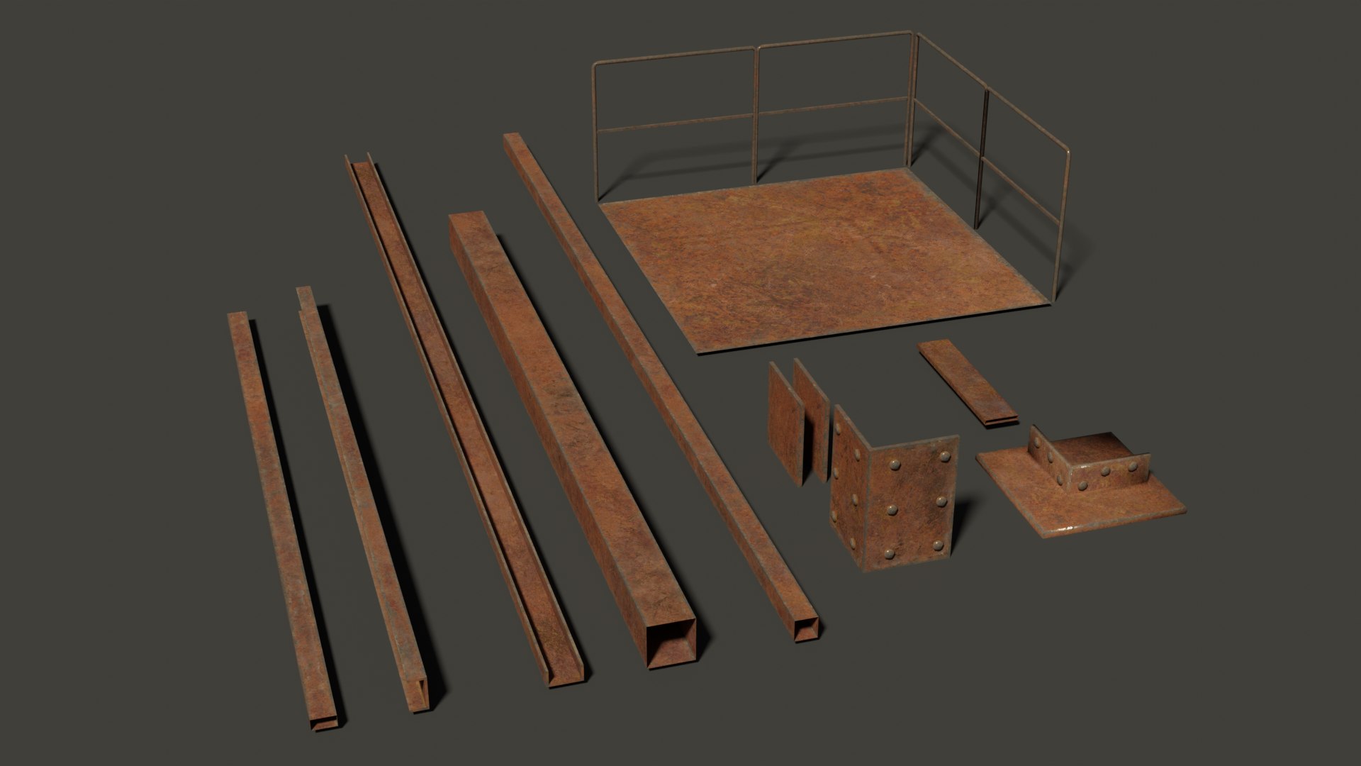 Metal Construction Rusted 3D Model - TurboSquid 2374523