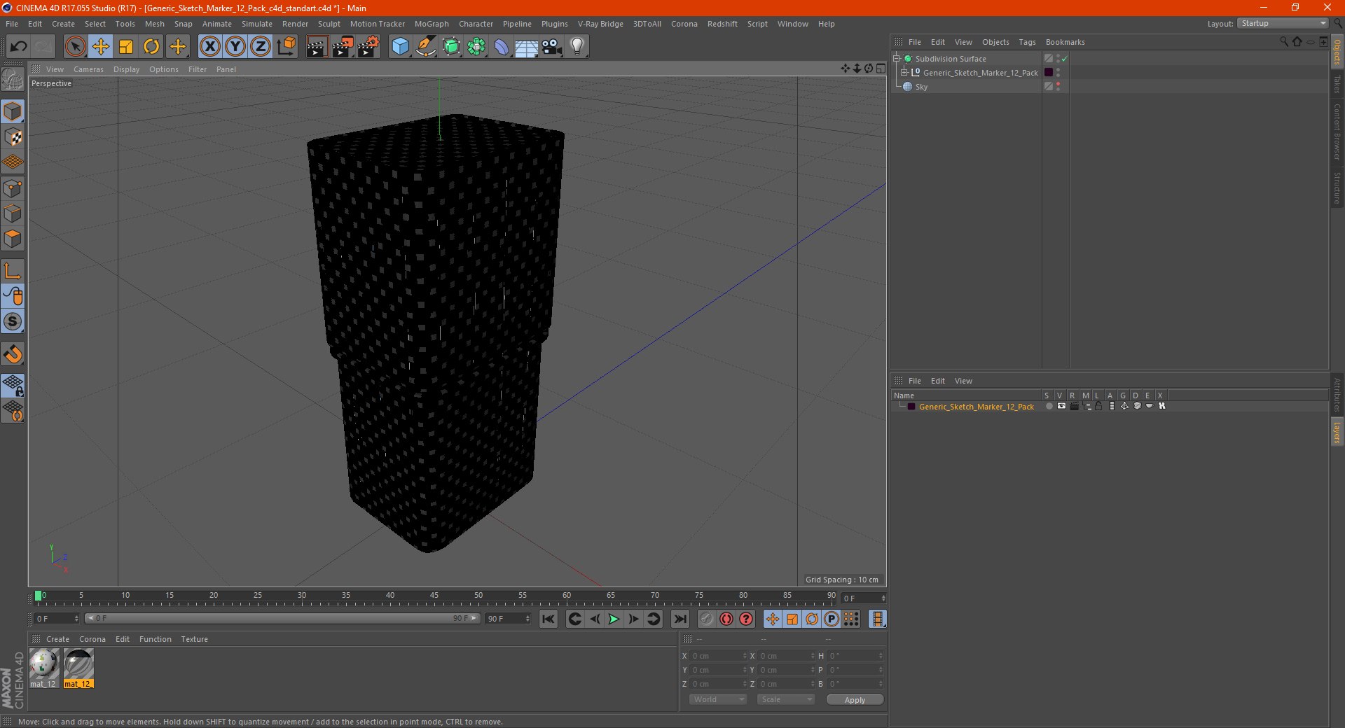 3D Generic Sketch Marker 12 Pack - TurboSquid 1875655