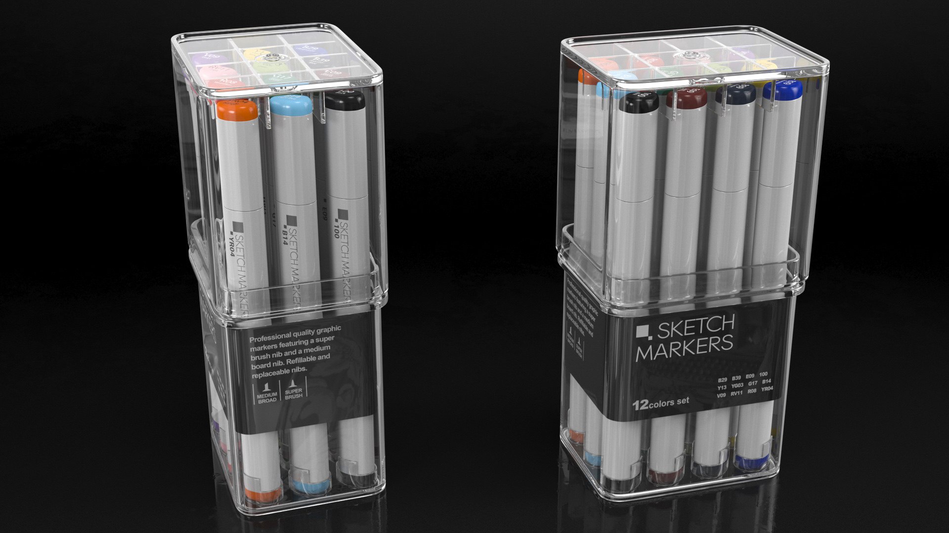 3D Generic Sketch Marker 12 Pack - TurboSquid 1875655