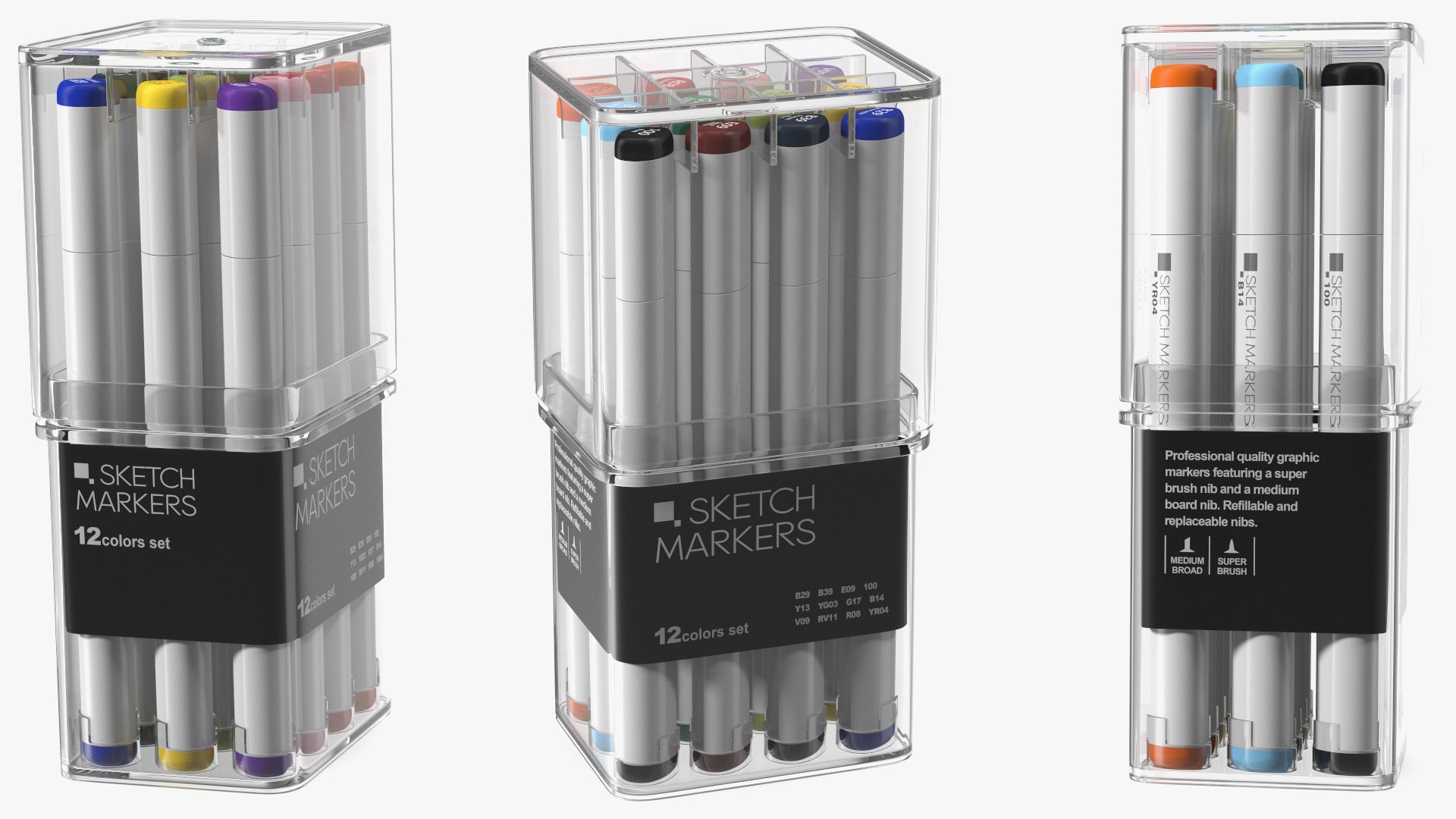 3D Generic Sketch Marker 12 Pack - TurboSquid 1875655