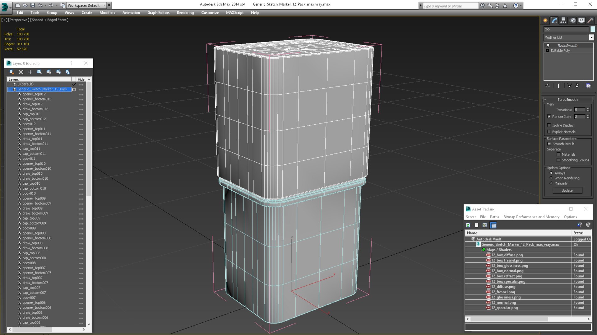 3D Generic Sketch Marker 12 Pack - TurboSquid 1875655