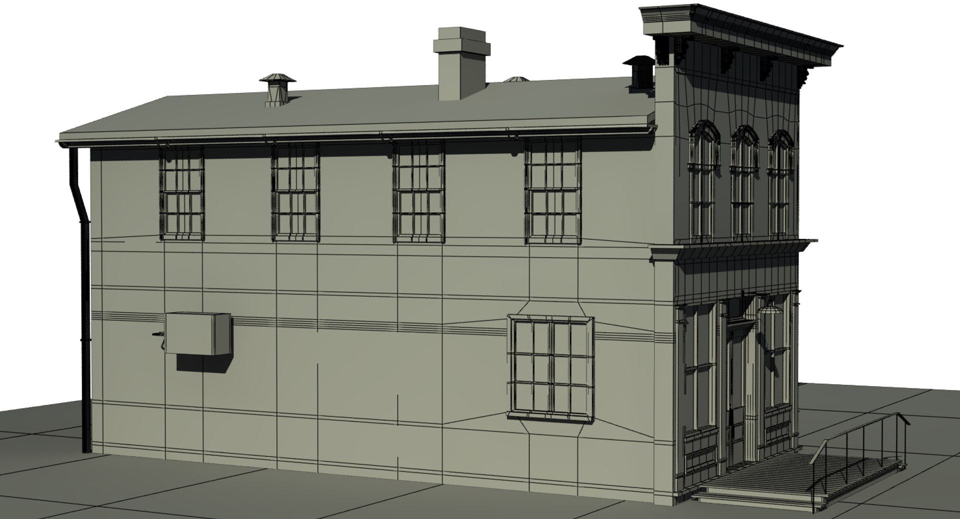 3D Vintage Tailor Building - TurboSquid 1268650