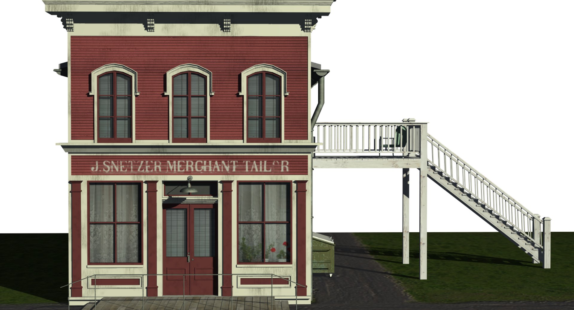 3D Vintage Tailor Building - TurboSquid 1268650