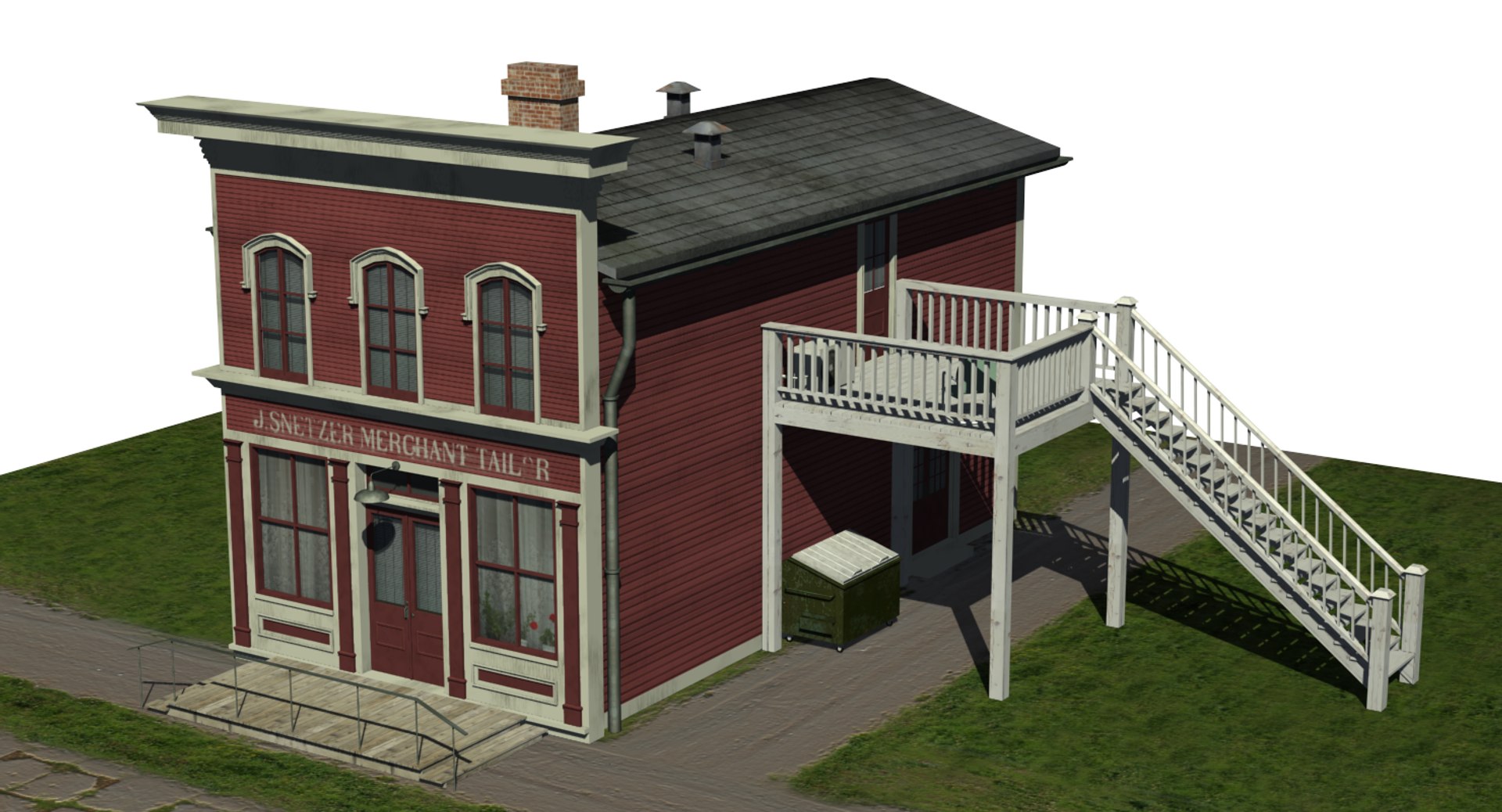 3D Vintage Tailor Building - TurboSquid 1268650