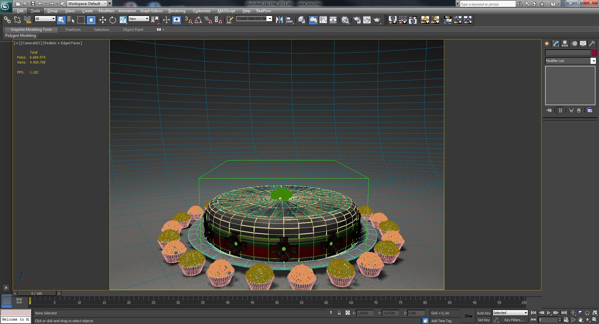 cake chocolate truffle brigader 3d model