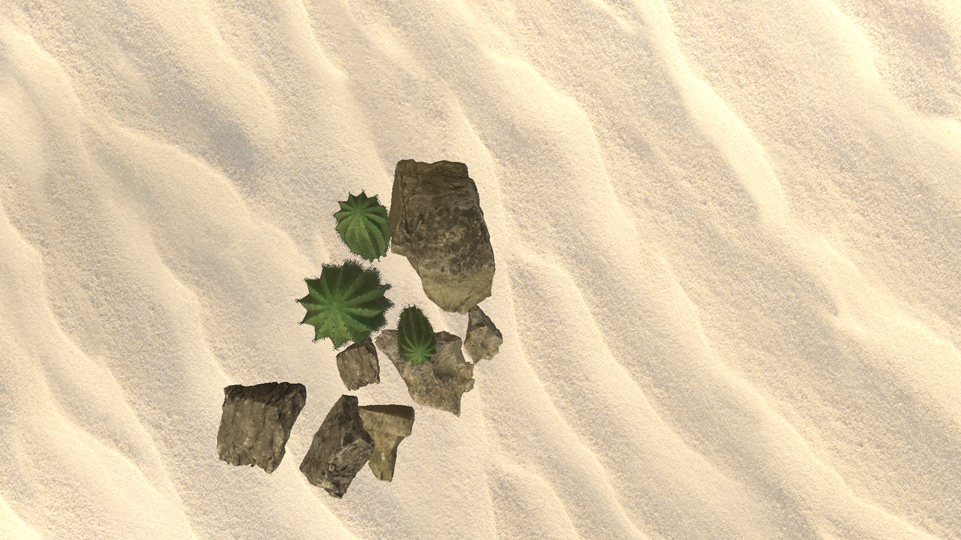 Cactus Rock Sand 3D - TurboSquid 1927257